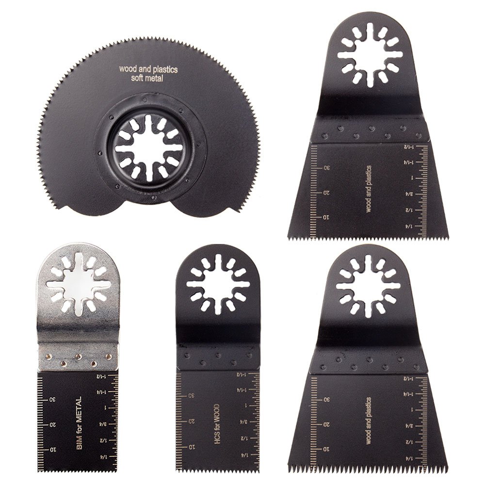 5 PCS Metal/Wood Universal Quick Release Oscillating Saw Blades, CBTONE Mixed Multitool Saw Blade Set oscillating Tool Blade for Dewalt, Fein Multimaster, Black & Decker,Bosch Craftsman and More