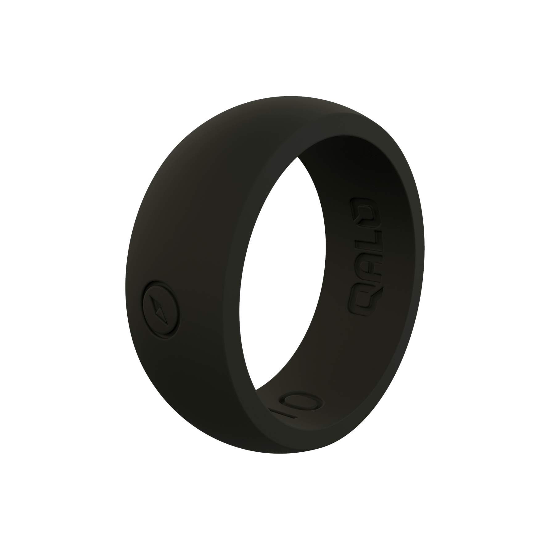 QALO Men's Classic Rubber Silicone Ring, Rubber Wedding Band, Breathable, Durable Rubber Wedding Ring for Men, 8.5mm Wide 2.5mm Thick, Black, Size 14