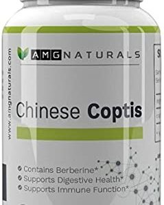 Chinese Coptis (coptis chinensis) - No Binder, No fillers - Potent Whole Herb Huang Lian Su - Goldthread 550mg Berberine Coptisine - Packaging May Vary