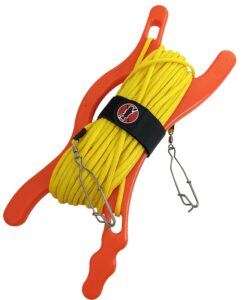 float line with winder for boating, towing a float or buoy while spearfishing snorkeling and scuba