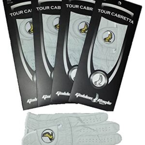 Golden Eagle Golf 4 Pack Glove 100% Cabretta Leather Men's XXX Large Left Hand Glove for Right Hand Player