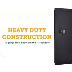 SnapSafe in Wall Long Gun Safe - Secure Heavy Duty Flush Security Safe with Digital Keypad - Use as a Gun Cabinet, Rifle Safe, or Home Safe for Valuables - Installs in Minutes, 44 x 16.25 x 4 Inches