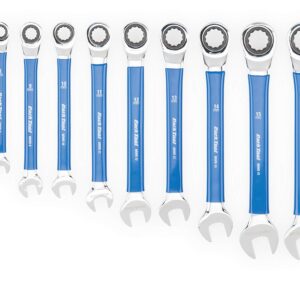 Park Tool MWR-SET Ratcheting Metric Wrench Set,6mm 17mm Tool,Blue/Silver