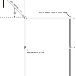 Home Court 1-inch Non-adjustable 8-meter Grass Setup Boundary - M817NAG (Blue)