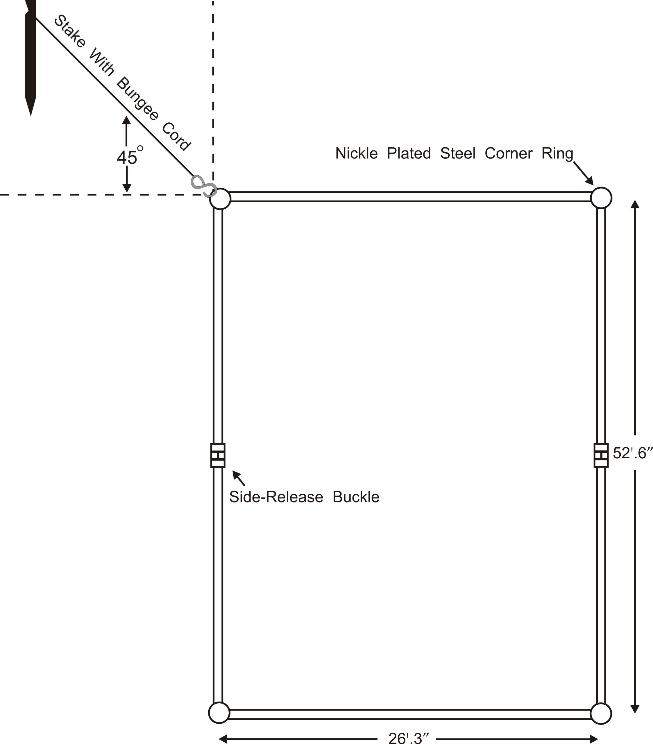 Home Court 1-inch Non-adjustable 8-meter Grass Setup Boundary - M817NAG (Blue)