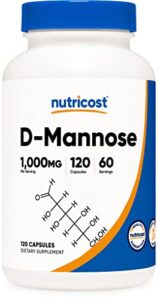 nutricost d-mannose 1000mg per serving, 120 capsules - 500mg per capsule, urinary tract health, non-gmo and gluten free