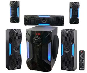 rockville hts56 1000w 5.1 channel home theater system/bluetooth/usb+8" subwoofer, black