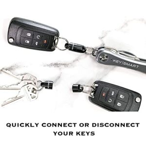 KeySmart MagConnect Magnetic Key Holder for Purse, Key Chains for Car Keys - Detachable Key Ring Quick Release Keychain for Men - Mens Key Chain Rings Heavy Duty Key Ring - Black EDC (3-Pack)