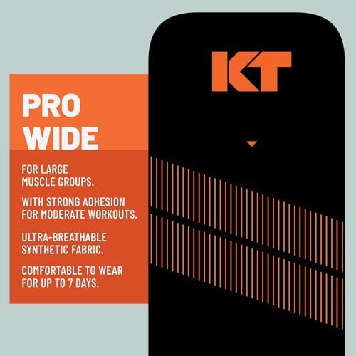 KT Tape, Pro Synthetic Kinesiology Athletic Tape, 10 Count, 10” Precut Wide Strips