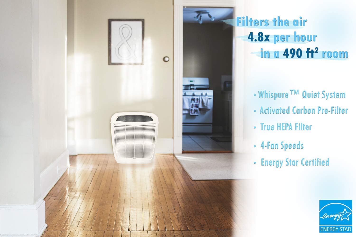 Whirlpool Whispure Air Purifier WP500 (New Version of AP51030K) 490 sq ft Filtration with True HEPA and Carbon Pre-Filter 8171434K, 1183054K. Compact Odor Allergen Eliminator (WP500P-Pearl White)