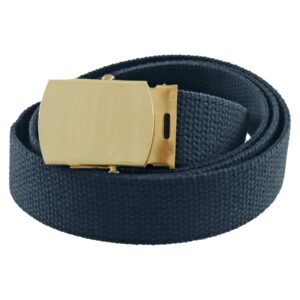 thomas bates cargo cotton military brass buckle web belt (navy)