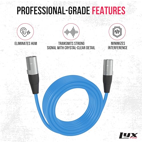 LyxPro 50 Feet Shielded CAT6 Ethercon Cable - Professional Audio & Lighting RJ45 Cable, Studio-Grade Sound Transmission, Extreme Durability - Blue