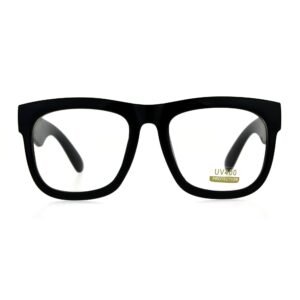 pastl black oversized square glasses thick horn rim clear lens frame