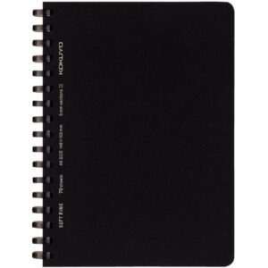 kokuyo d shaped soft ring notebook, 5mm grid ruled, 70 sheets, a6, black, japan import (su-sv457s5-d)