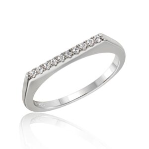 closeoutwarehouse clear cubic zirconia stackable ring rhodium plated sterling silver size 6