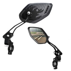 lx lermx bike mirrors [upgraded version] two pcs hd,blast-resistant, glass lens bar end mountain bicycle mirror adjustable bike glass mirror rotatable safe rearview