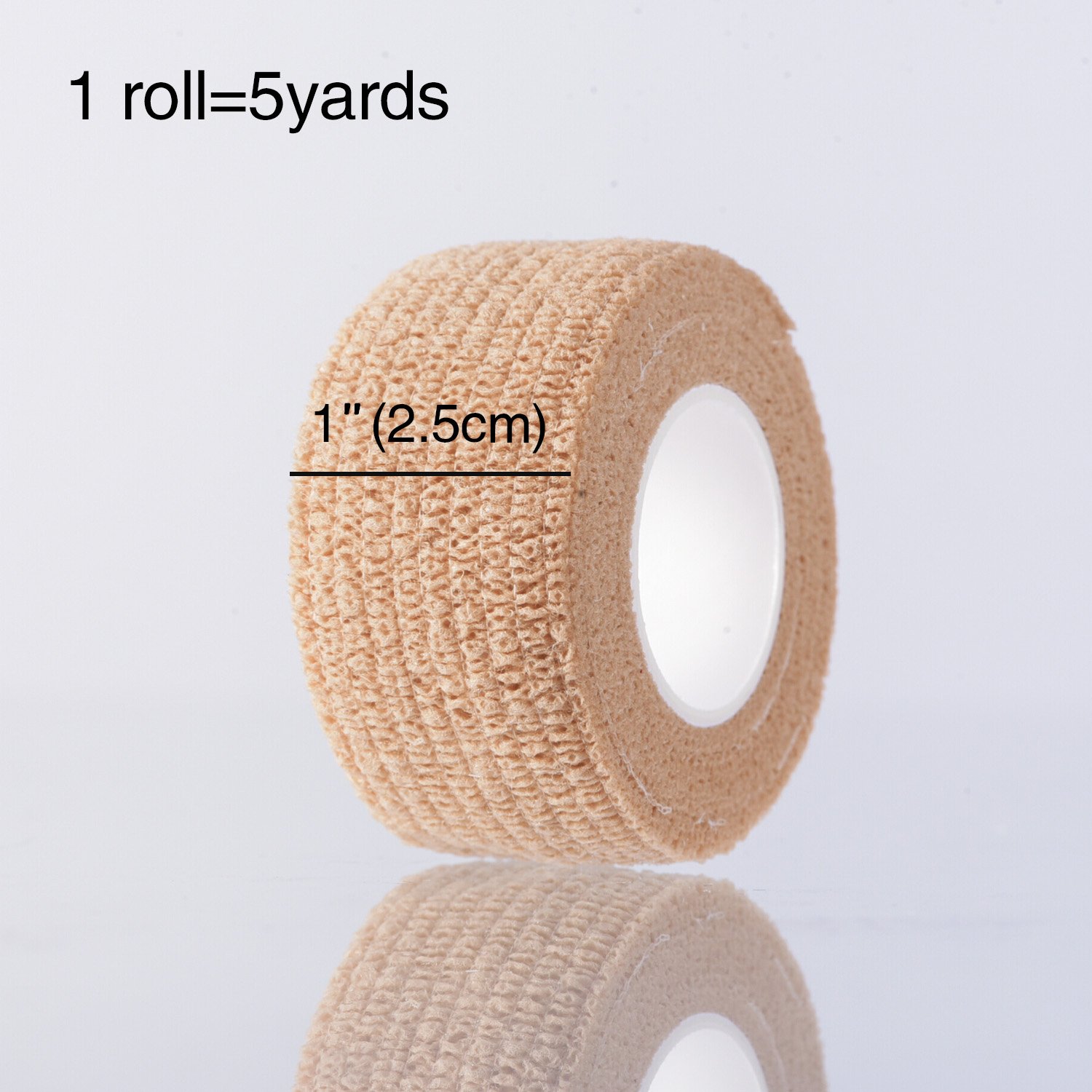 12 Pieces Self Adhesive Bandage Wrap Tape Stretch Self Adherent Cohesive Toe Tape for Sports, Wrist, Ankle, 5 Yards Each (Skin Color, 1 Inch)