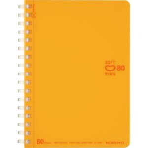 kokuyo s-sv358bt-yr notebook, soft ring, dotted b-ruled, a6, 80 sheets, orange (ス-sv358bt-yr)