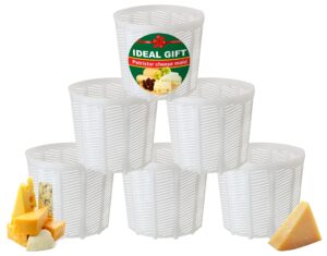 petristor 6 pcs soft cheese mold for cheese making 1.85qt - cheese making mold - cream cheese form mold - homemade cheese making supplies - molde para queso fresco casero - feta cheese making basket