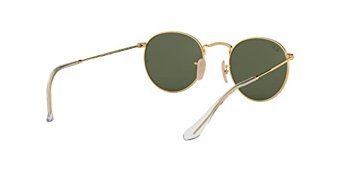 Ray-Ban RB3447N Round Flat Lens Sunglasses, Gold/G-15 Green, 53 mm