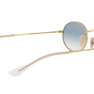 Ray-Ban RB3547N Oval Flat Lens Sunglasses, Gold/Clear Gradient Blue, 51 mm