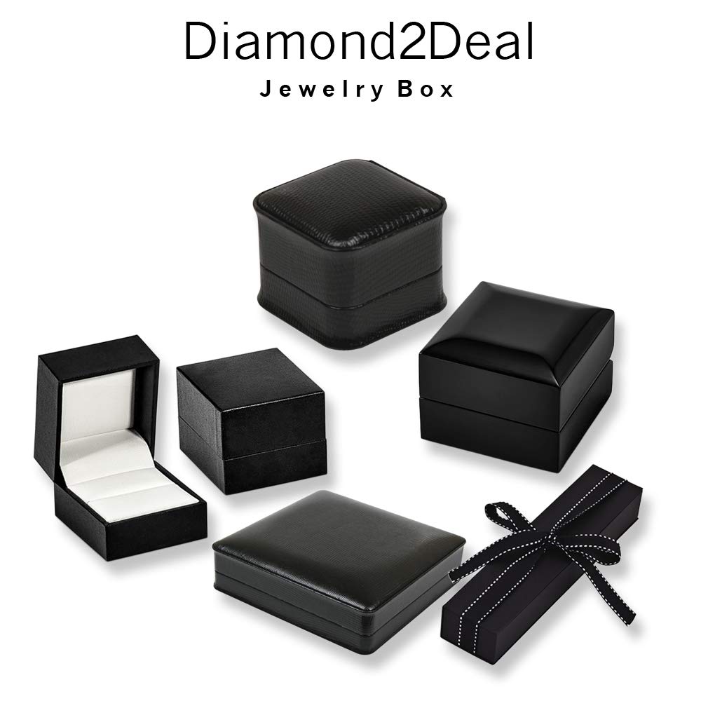 Diamond2Deal 0.33ct Black Diamond Stainless Steel Eternity Wedding Band Ring Size 7