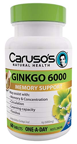 Carusos Natural Health One a Day Ginkgo 6000 60 Tablets