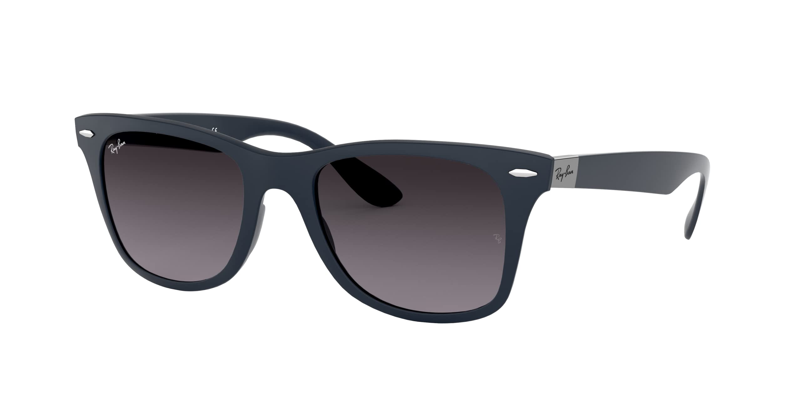 Ray-Ban RB4195 Wayfarer Liteforce Square Sunglasses, Matte Blue/Light Grey Gradient Dark Grey, 52 mm