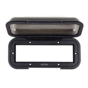 enrockmarine emcbk1 universal in dash water resistant waterproof tinted radio shield receiver cover (black base)