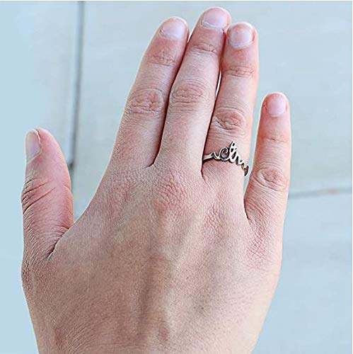 One Moment In Time H13 Size 7 Cursive Small Stainless Steel Ring Women's Mormon LDS CTR