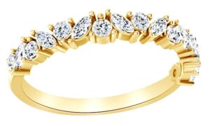 affy marquise & natural diamond engagement wedding band ring in 14k solid yellow gold (0.5 ct), size-8