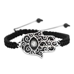 controse hamsa hand woven bracelet (includes a 3mm clear crystal)