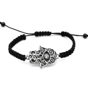 Controse Hamsa Hand Woven Bracelet (includes a 3mm clear crystal)