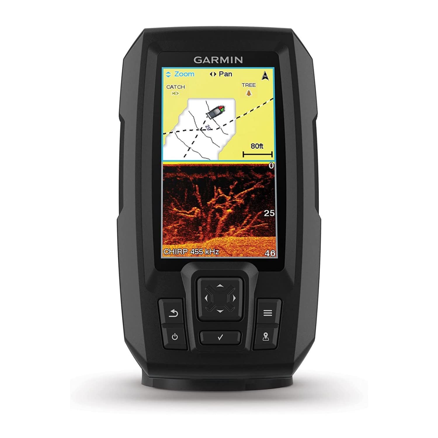 Garmin Striker 4cv with Transducer, 4" GPS Fishfinder with CHIRP Traditional and ClearVu Scanning Sonar Transducer and Built In Quickdraw Contours Mapping Software