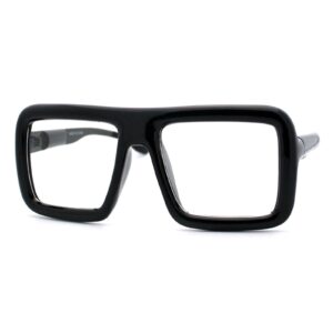 pastl thick square glasses clear lens eyeglasses frame super oversized fashion black