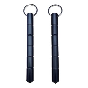 kubaton keyring aluminum blunt force in black, self defense weapon for women ladies girls