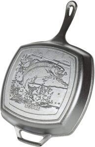 lodge emw6655096, 10.5" grill pan - fish, black