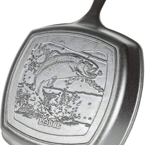 Lodge EMW6655096, 10.5" Grill Pan - Fish, Black