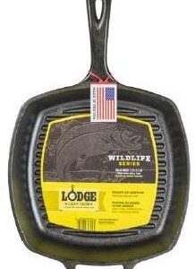 Lodge EMW6655096, 10.5" Grill Pan - Fish, Black