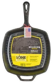 Lodge EMW6655096, 10.5" Grill Pan - Fish, Black