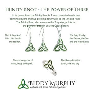 Biddy Murphy, Irish Trinity Earrings for Women, Genuine Celtic 925 Sterling Silver Jewelry, Made in Ireland, Crafted in Co. Dublin, by Artisan Jewelers