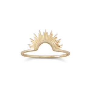 azurebella jewelry sunrise ring gold-plated half sun design