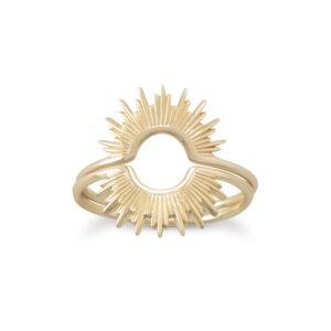 AzureBella Jewelry Sunrise Ring Gold-plated Half Sun Design