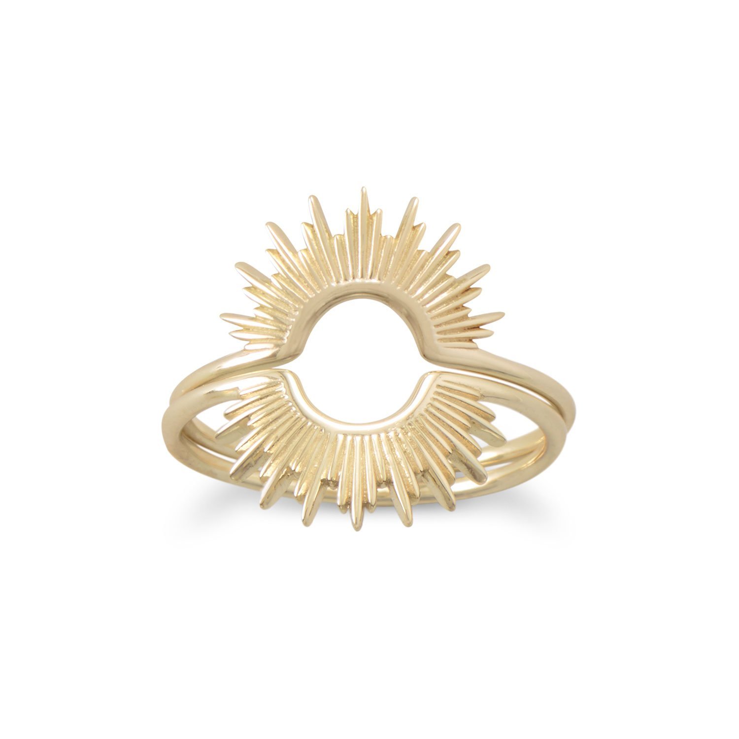 AzureBella Jewelry Sunrise Ring Gold-plated Half Sun Design