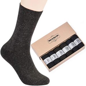 ninetofivelife pack of 6 mens socks wool socks for men casual dress socks soft and comfortable breathable size 6-12