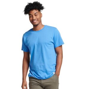 russell athletic mens essential short sleeve tee t shirt, collegiate blue, large us