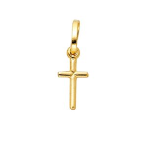 14k yellow gold tiny cross pendant - high polished finish - religious charm pendant - fine jewelry for men & women - ideal gift for birthday, easter, christmas & all occasions, 13 x 8 mm, 0.5 grams