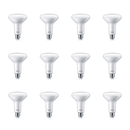 Philips LED Flicker-Free Frosted Dimmable BR30 Light Bulb - EyeComfort Technology - 650 Lumen - Soft White (2700K) - 7.2W=65W - E26 Base - Basic LED Old Version - Indoor - 12-Pack