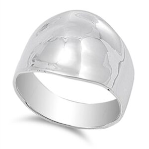 high polish wide dome large fashion ring new 925 sterling silver band size 7