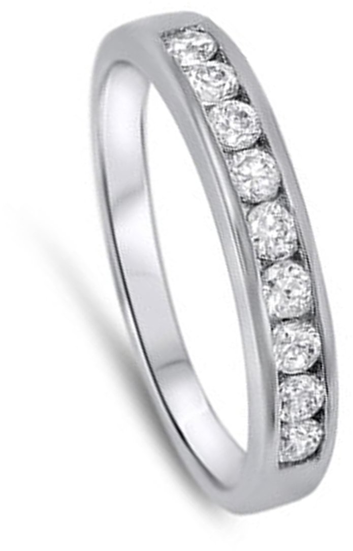 Clear CZ Polished Stacking Ring New .925 Sterling Silver Thumb Band Size 12